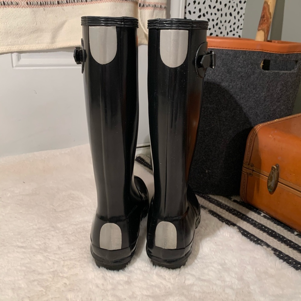 Black Gloss Hunter Boots - Gem